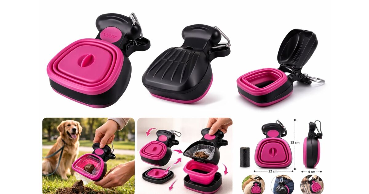 Nunbell Clește pentru fecale de câine - Pliabil, din plastic, cu ...