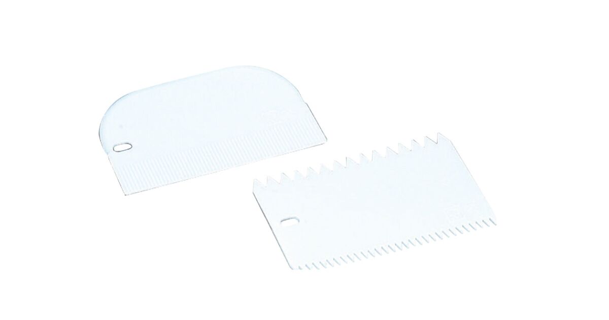 Set 2 răzuitoare pentru prăjituri Ibili, plastic, 14x10 cm, alb ...