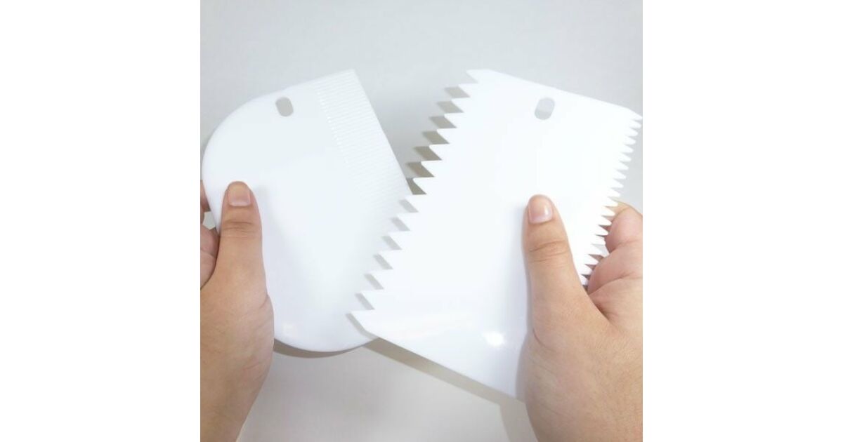 Set 2 răzuitoare pentru prăjituri Ibili, plastic, 14x10 cm, alb ...