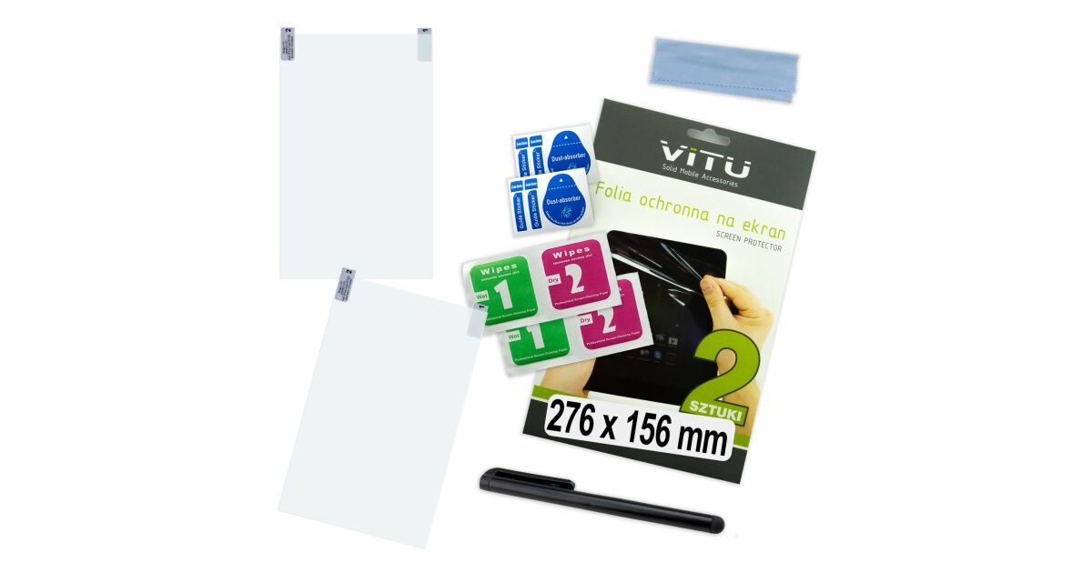 2 x Védőfólia e-könyv olvasó tablethez 276x156 mm 27,6 x 15,6 cm 12,5 ...