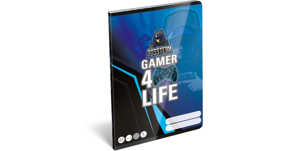Lizzy Bossteam Gamer 4Life 22966901 FSC A5 12-32 linajkový zošit ...