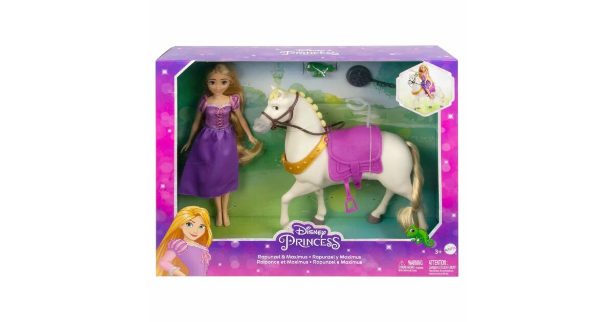 Disney princess set papusa rapunzel si calul maximus | Pepita.com