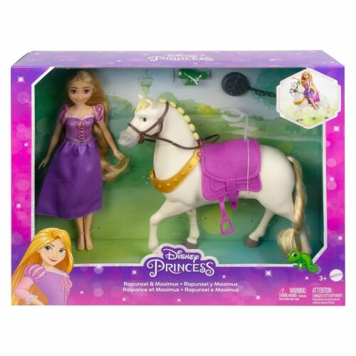 Disney princess set papusa rapunzel si calul maximus | Pepita.com