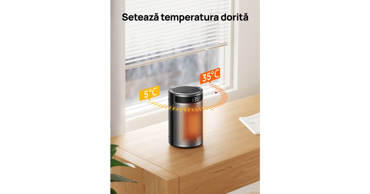 Kerámia fűtőtest Dreo Atom 416, 1500W, Termostattal, 12 órás időzítővel ...