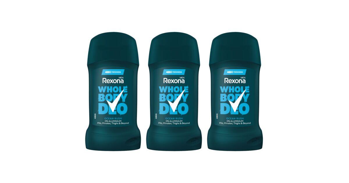 Rexona Men Whole Body Ocean Rush Deodorant Stick 3x50ml | Pepita.com