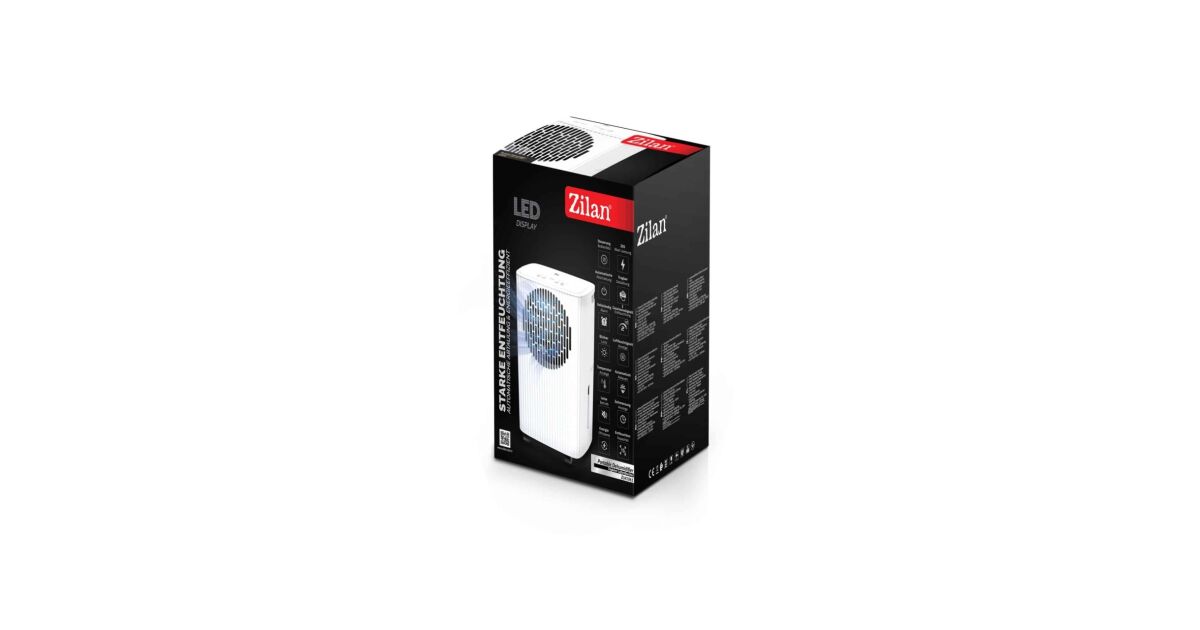 Dezumidificator de aer, 2 viteze, capacitate 10L/24h, putere 205W ZILAN ...