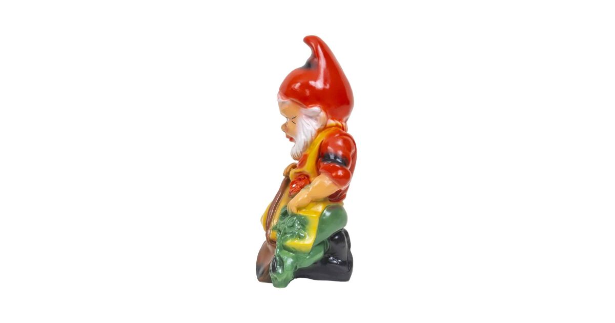 Krasnoludek ogrodowy z ceramiki, wysokość 38 cm, model ogrodnik ...