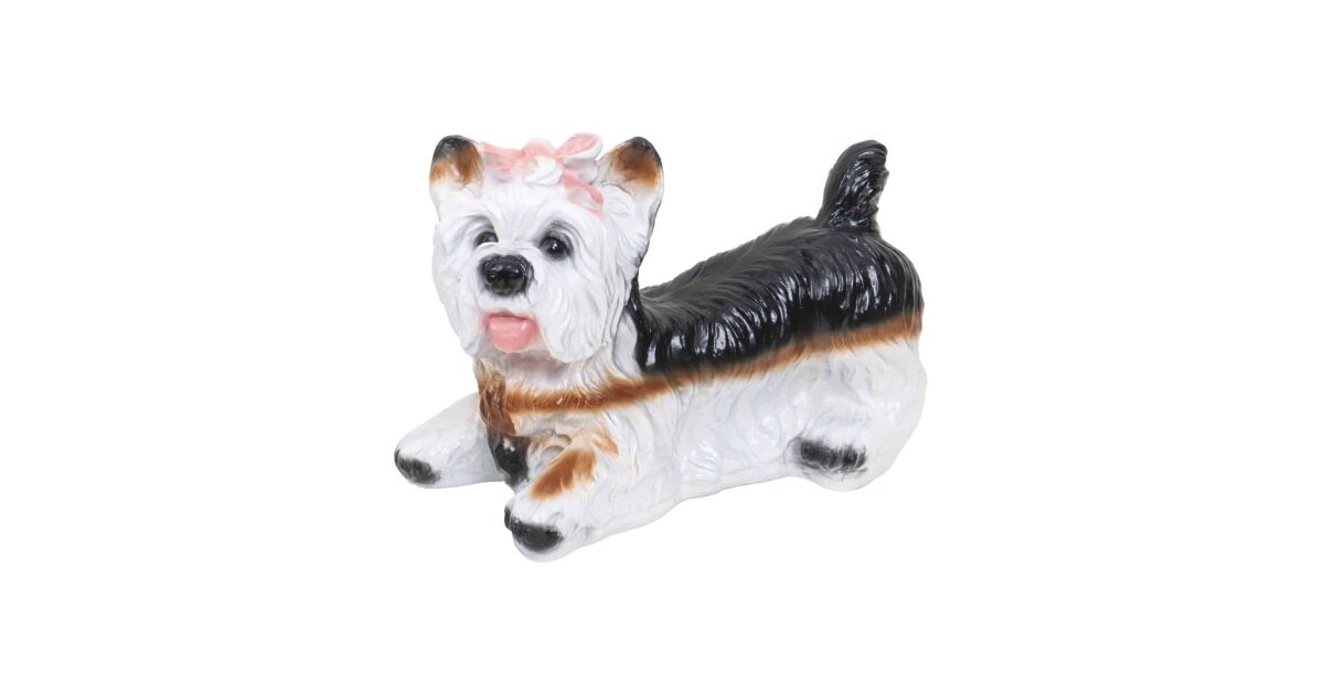 Keramická záhradná dekorácia, model šteniatka, výška 24 cm, dĺžka 33 cm ...