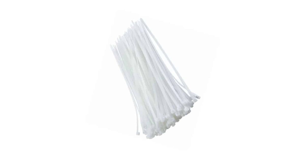 Set 100 coliere PVC 3.6x200mm alb pentru organizare cabluri si ...