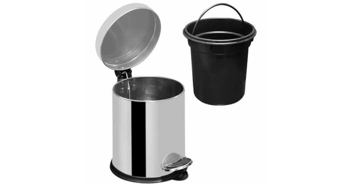 Cos de gunoi inox cu capac si pedala, 12L, design compact si modern ...