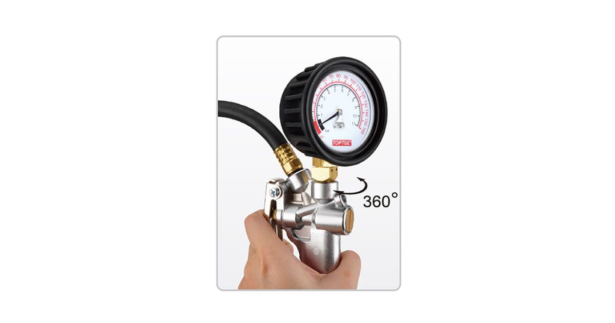 Manometru TOPTUL JEAL160A, presiune roți, alimentare aer 1/4 inch ...
