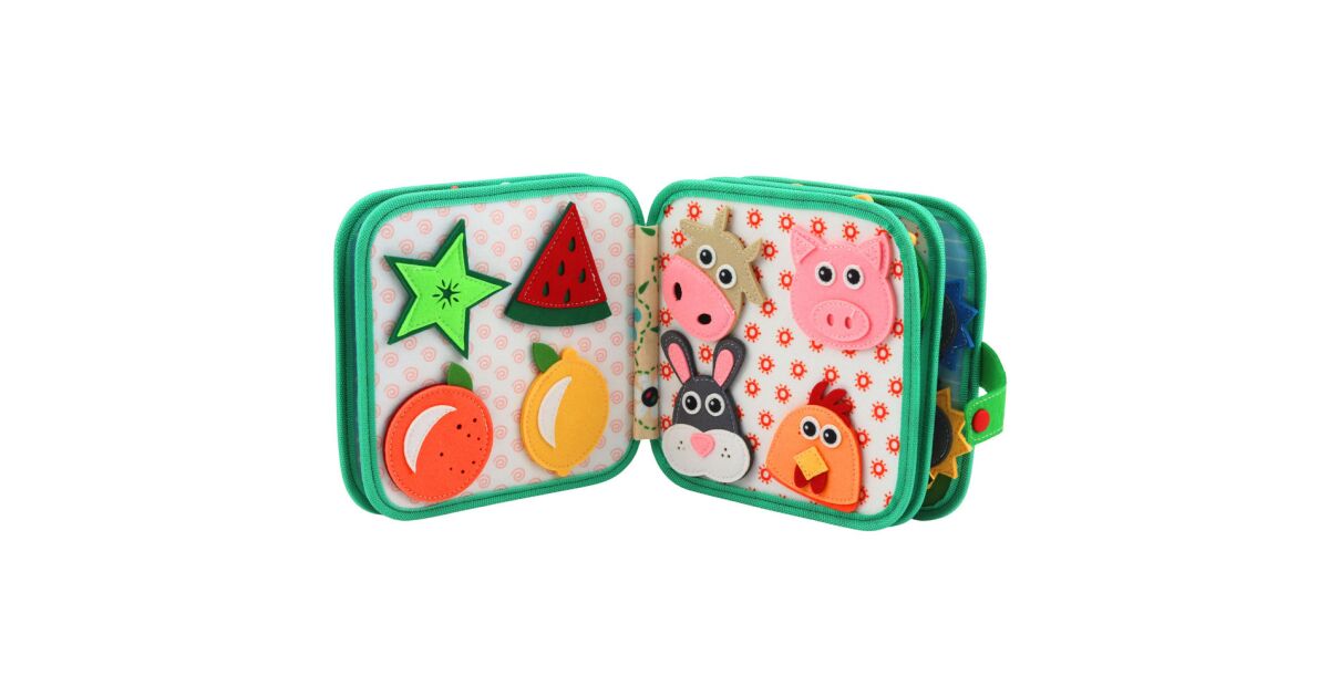 Carte educativă senzorială din pâslă 3D - Animale de companie - Vacă ...