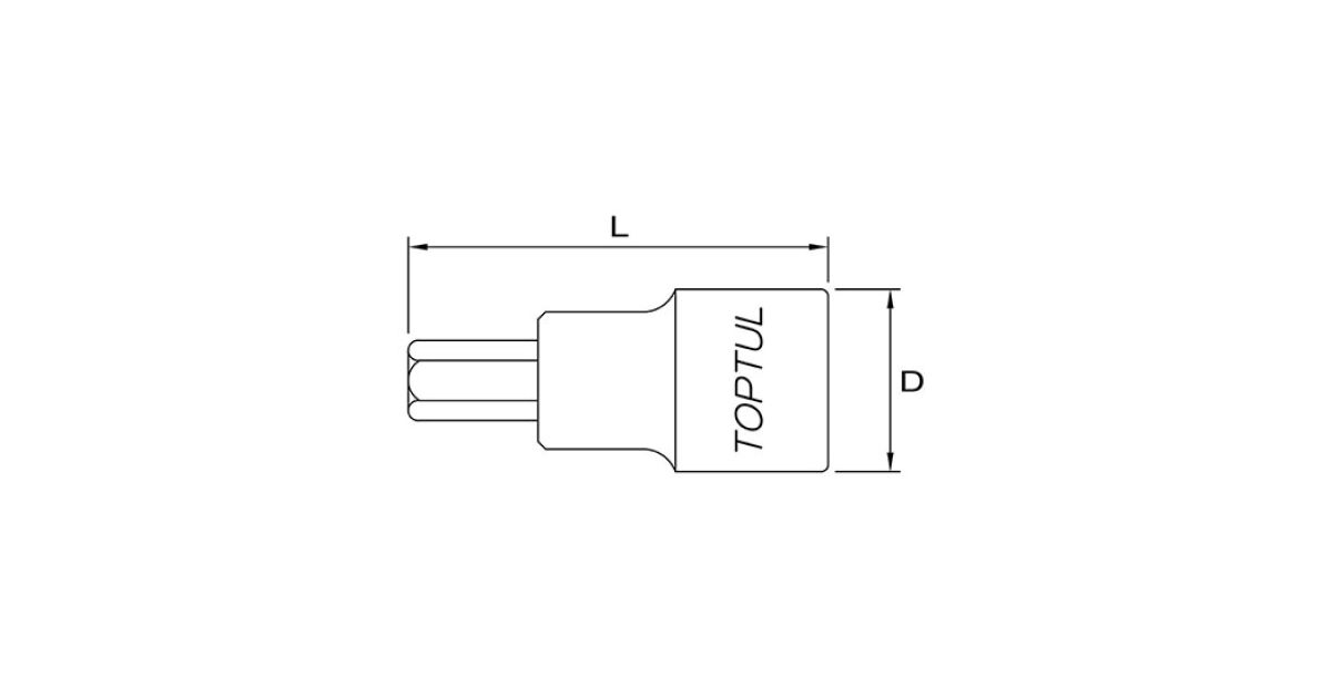 Bit tubular cu soclu TOPTUL BCFA0827, prindere pătrat 1/4 inch, profil ...
