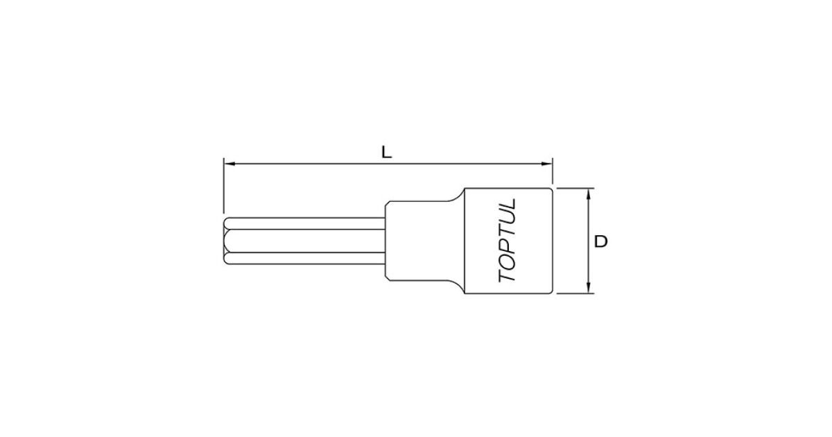 Bit TOPTUL cu soclu tubular BCWA1617, prindere patrat 1/2 inch, profil ...