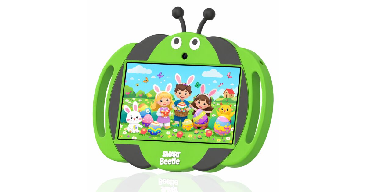 7 Smart Beetle Gyerek Tablet tokkal, Android 13, 2GB+32GB, IPS kijelző ...