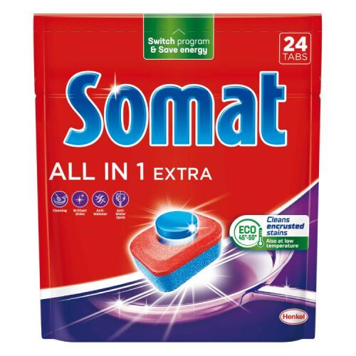 SOMAT PŁYTKI DO ZMYWARKI ALL IN 1 EXTRA 24 SZT | Pepita.com