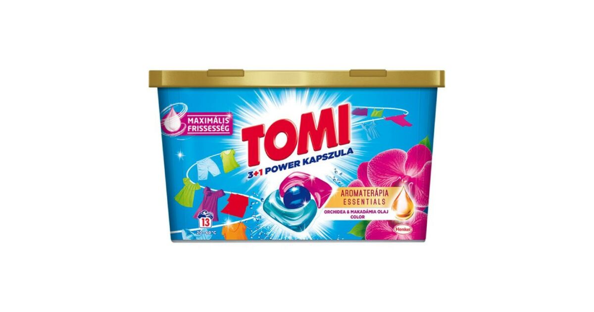 TOMI POWER CAPS Capsule de spălare aromaterapie Orhidee și Macadamia 13 ...