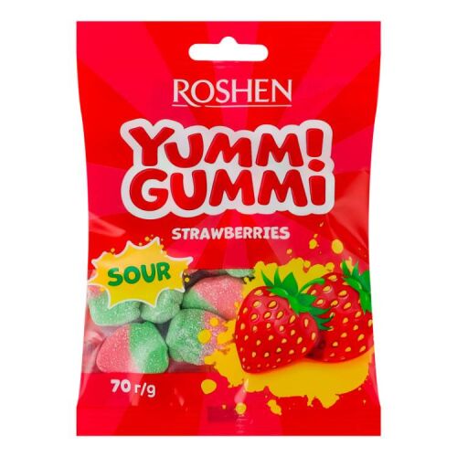 YUMMI GUMMI GUMICUKOR SOUR STRAWBERRIES 70G | Pepita.com