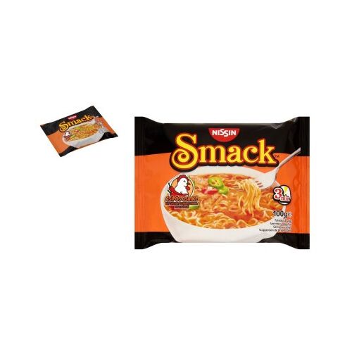 NISSIN SMACK INSTANTOWY ZUPA MAKARONOWA OSTRA Z KURCZAKA 100G | Pepita.com