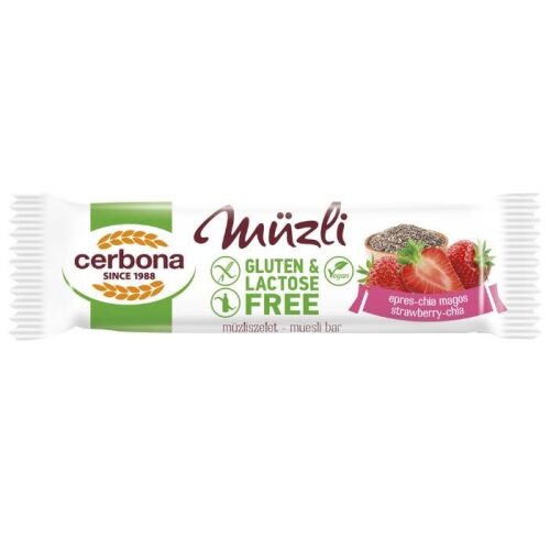 BARRA DE MUESLI CERBONA FĂRĂ GLUTEN CU ZMEURĂ ȘI SEMINȚE DE CHIA 35G ...