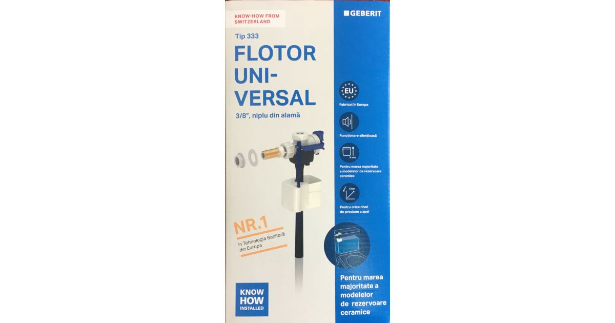 Robinet flotor, racord apa lateral, tip 333, Geberit, 3/8 | Pepita.com
