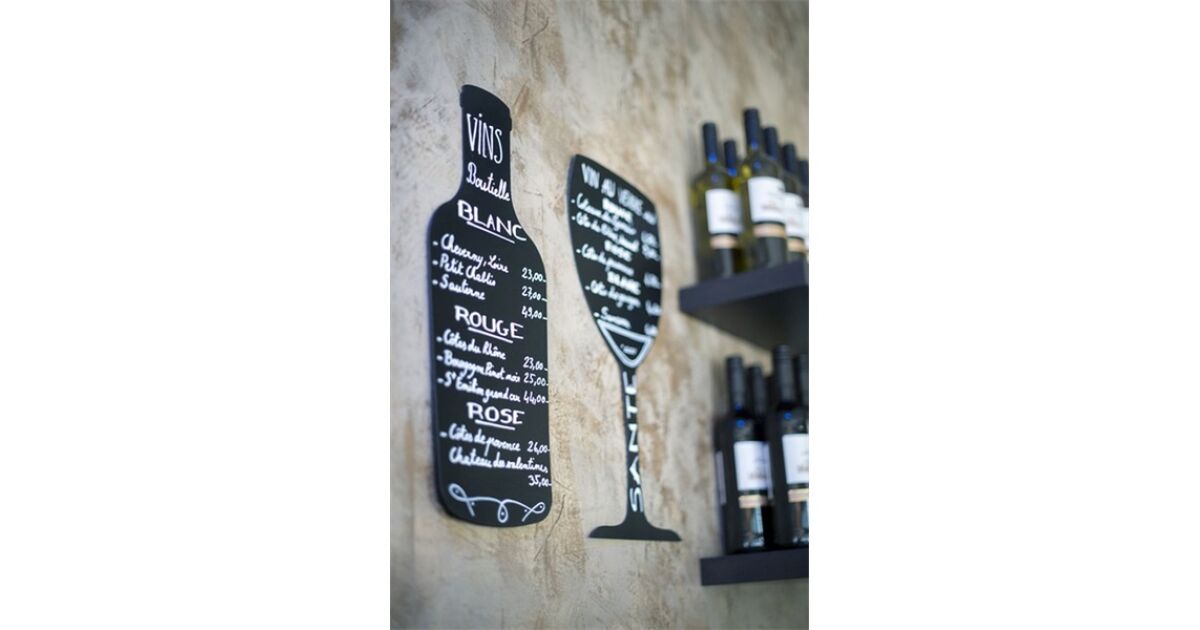 Tablă cretă neagră Securit Bottle 30x50cm + marker cu cretă | Pepita.com