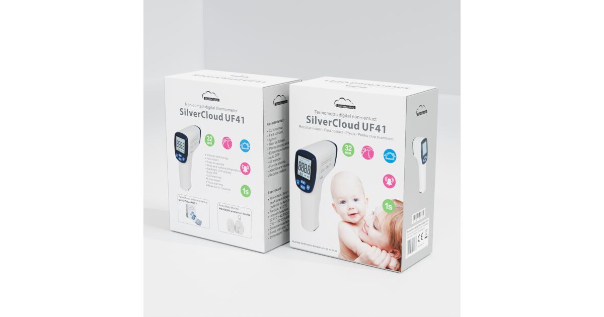 SilverCloud UF41 digitális hőmérő csomag testhez és felületekhez, kék ...