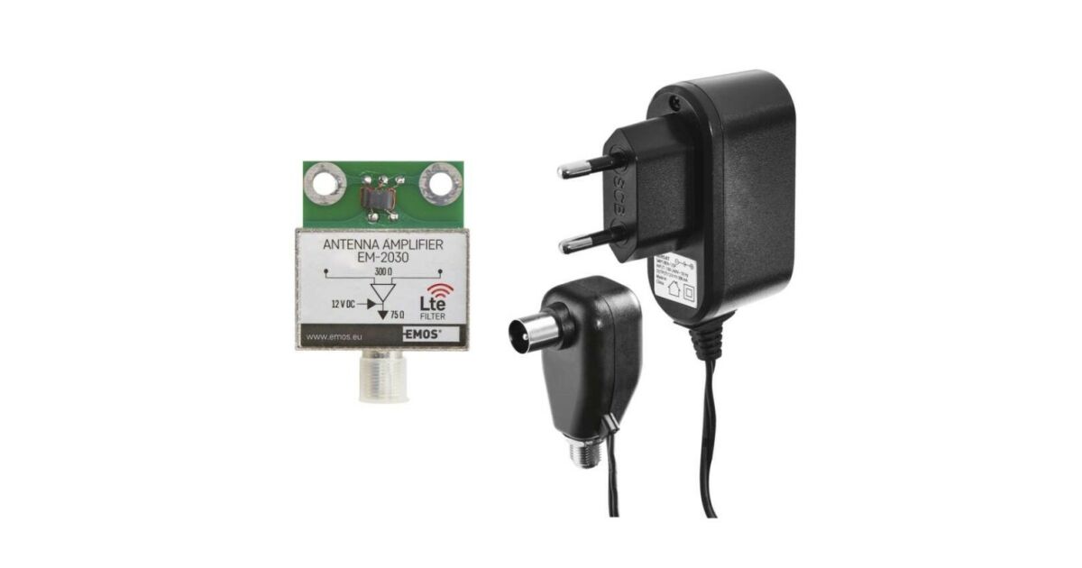 Emos Kültéri antenna EM-030, 0–100 km, DVB-T2, DAB, LTE/4G szűrő j0666 ...