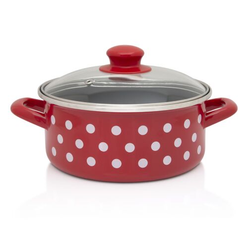 Metalac Tufne Garnek emaliowany ze szklaną pokrywką, 2.75L / 20cm ...