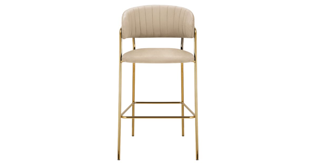 Design bárszék, bézs Velvet szövet/gold króm arany, DASMIN NEW TYP 2 ...