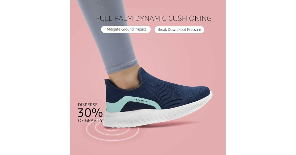 STQ Damen Mesh Slip-on Sportschuhe ohne Schnürsenkel Dunkelblau 40 EU ...