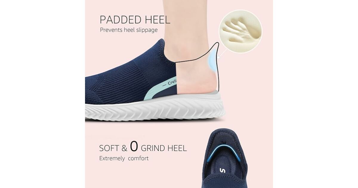 STQ Damen Mesh Slip-on Sportschuhe ohne Schnürsenkel Dunkelblau 40 EU ...