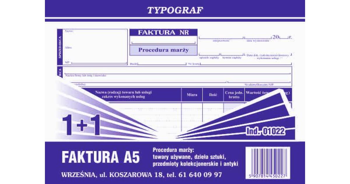 ÁFA-s számla A5 margó 1+1 eredeti+másolat nyomtatott 01022 | Pepita.hu
