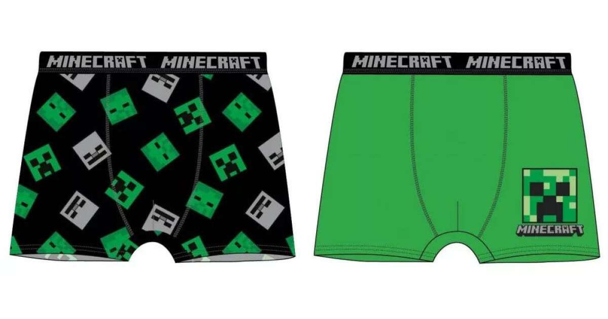 Minecraft Fiú Boxer Alsónadrág Szett - 2 db - 8 év (128 cm) | Pepita.hu