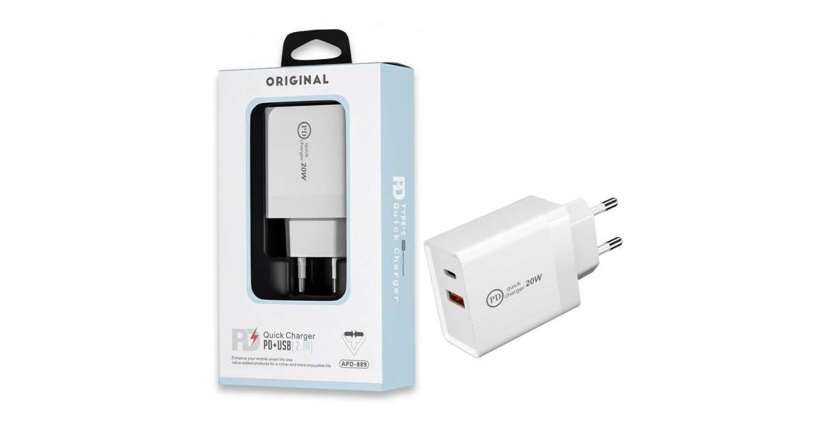 Pd 20w Hálózati Gyorstöltő Adapter Qc Töltőfej Usb és Usb C
