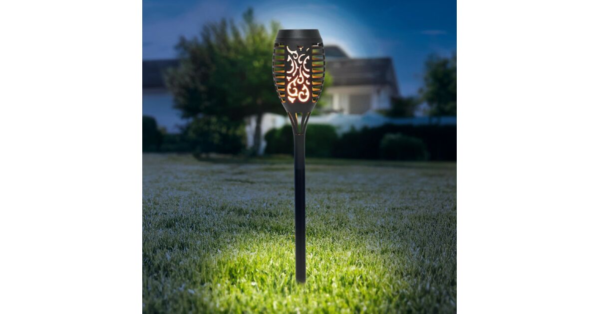 Home MX301 napelemes kerti fáklya, 12 db sárga SMD LED, fáklyaláng ...