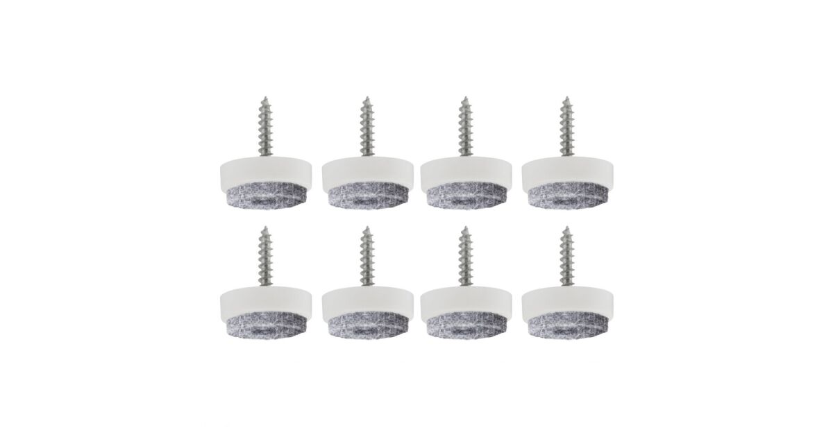 Glisoare din pâslă cu șurub 20 mm albe 8 buc | Pepita.com