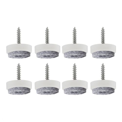Glisoare din pâslă cu șurub 20 mm albe 8 buc | Pepita.com
