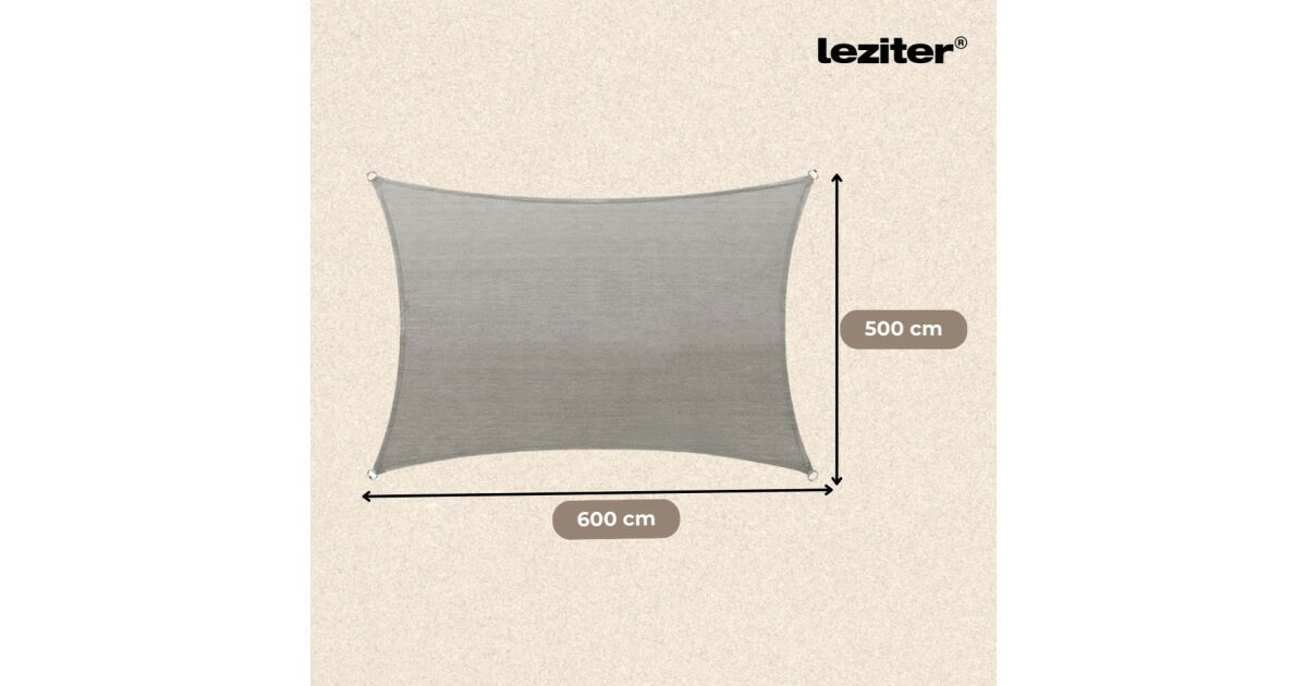 Velă solară dreptunghiulară Rana 5x6 m gri | Pepita.com
