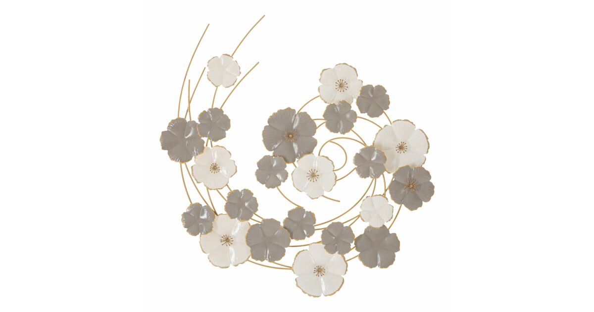 Panou decorativ floral 3D din metal multicolor 63,5x5x67,9 cm | Pepita.com