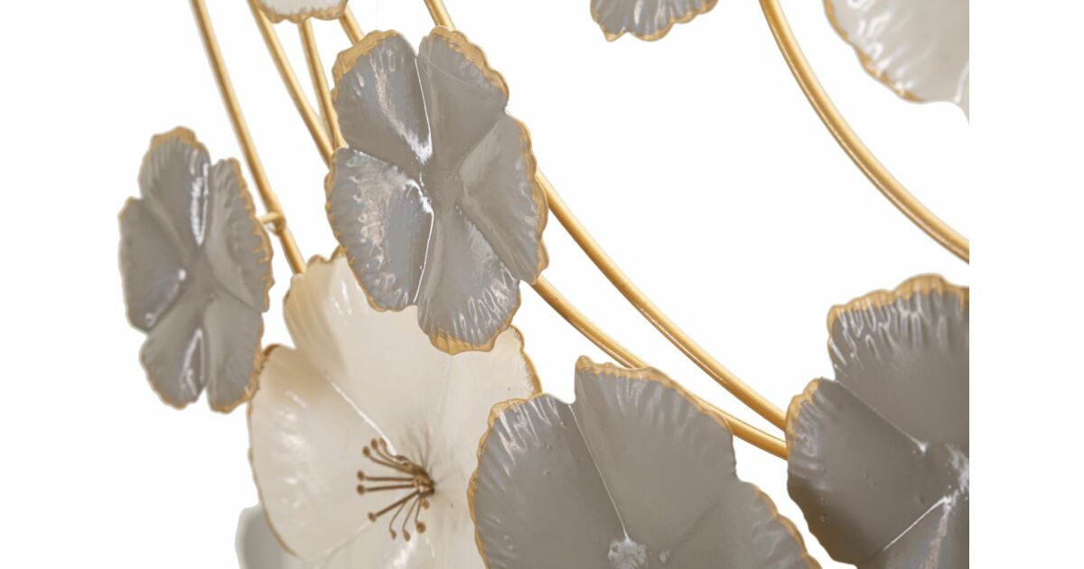 Panou decorativ floral 3D din metal multicolor 63,5x5x67,9 cm | Pepita.com