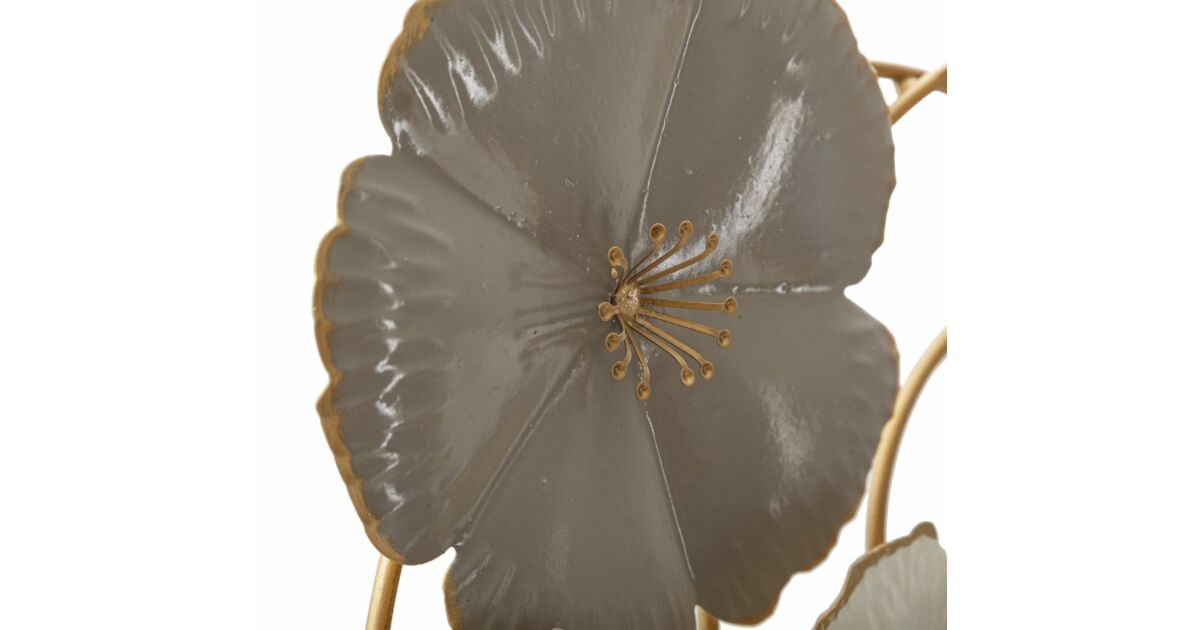 Panou decorativ floral 3D din metal multicolor 63,5x5x67,9 cm | Pepita.com