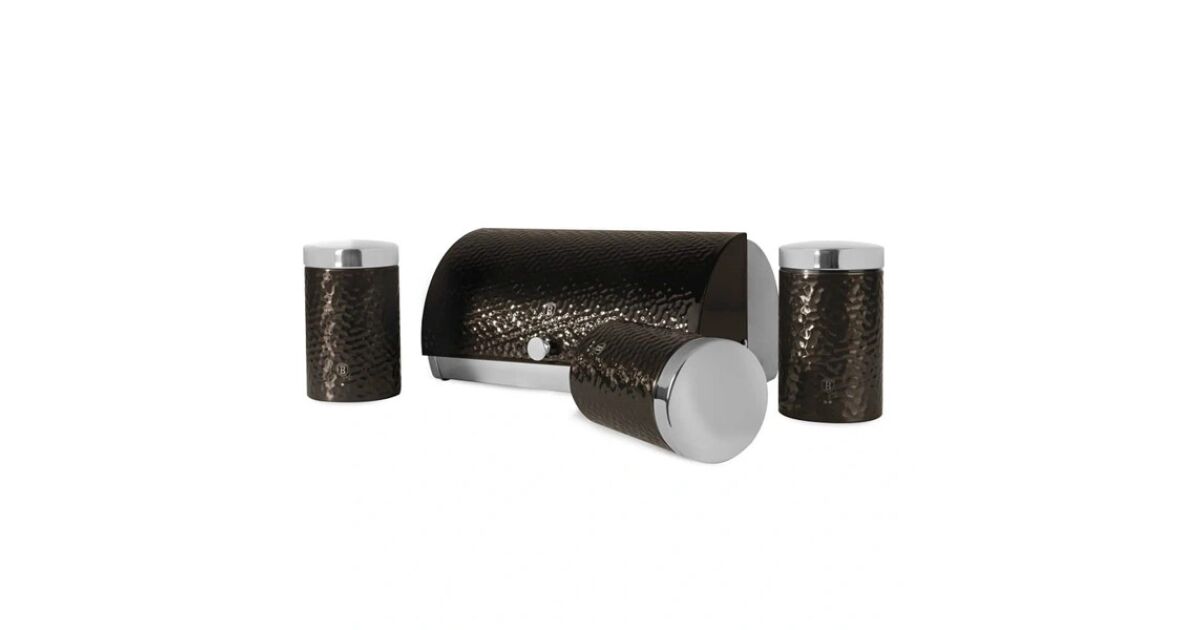 Ladă de pâine neagră Berlinger Haus BH/6735 cu set de depozitare din 3 ...