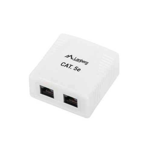 Lanberg OU5-0002-W Cat.5e UTP 2xRJ45 Doppel-Wandsteckdose (ungeschirmt ...