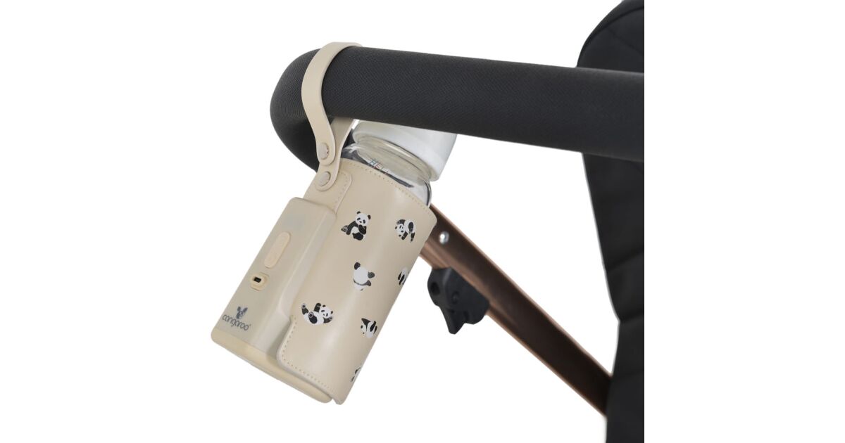Biberon cald CALIENTE, portabil, cu încărcător USB-C, LARGE BEIGE ...