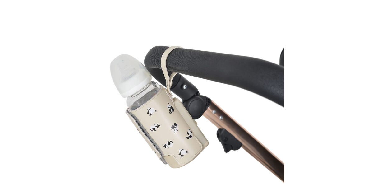 Biberon cald CALIENTE, portabil, cu încărcător USB-C, LARGE BEIGE ...