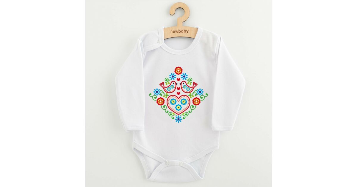 Detské body s potlačou vtákov New Baby Folk | Pepita.com