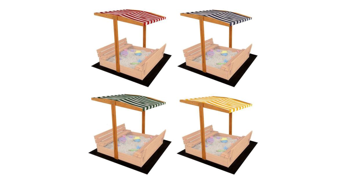 Acoperiș pentru nisip pentru copii din lemn Baby Mix 120x120 cm verde ...