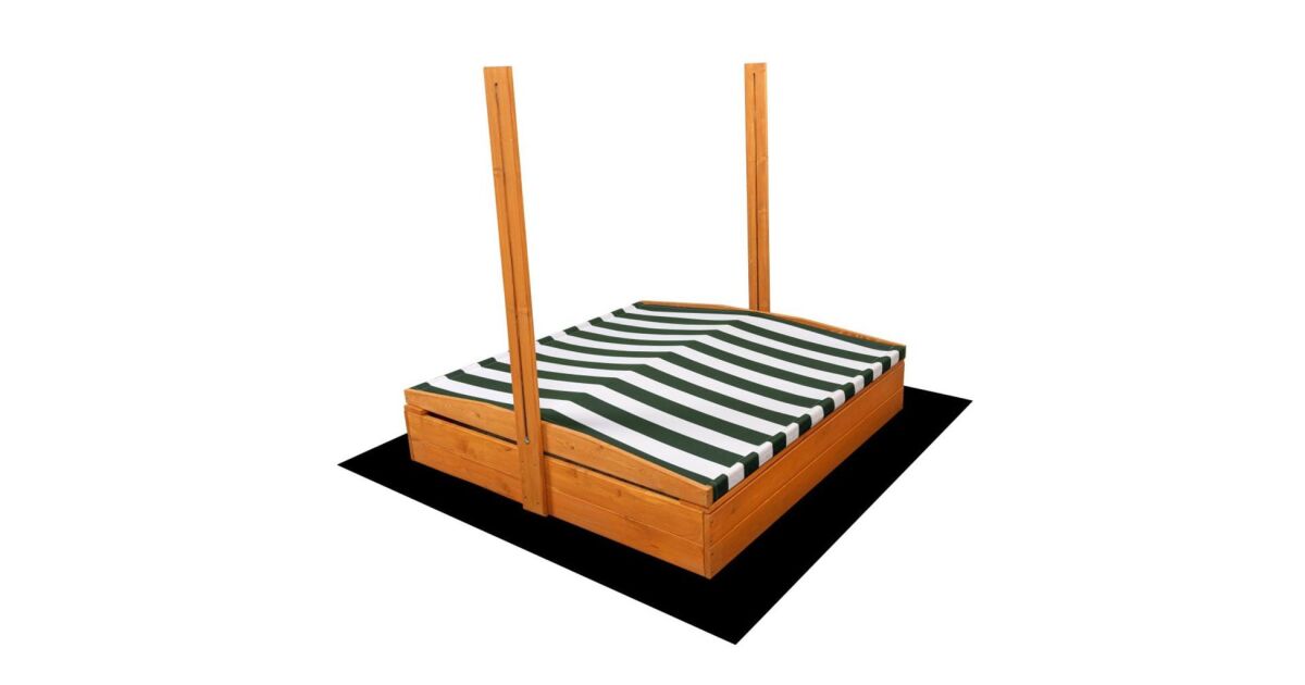 Acoperiș pentru nisip pentru copii din lemn Baby Mix 120x120 cm verde ...