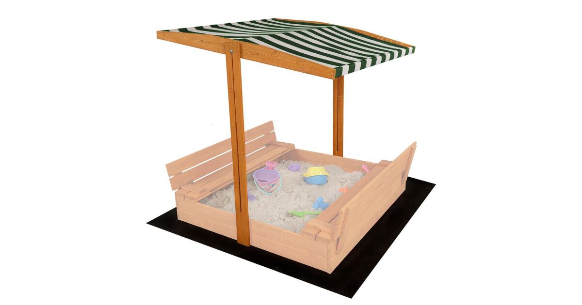 Acoperiș pentru nisip pentru copii din lemn Baby Mix 120x120 cm verde ...